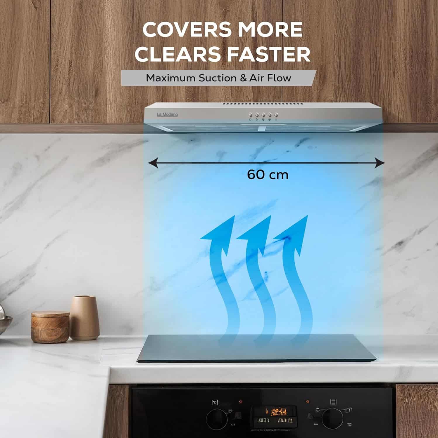 LA MODANO 60cm Slim Stainless Steel Built-In Hood – LMCH606S with 3 ...